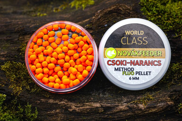 WORLD CLASS METHOD FLUO PELLET 6mm CSOKI-NARANCS - NovákFeeder Webáruház